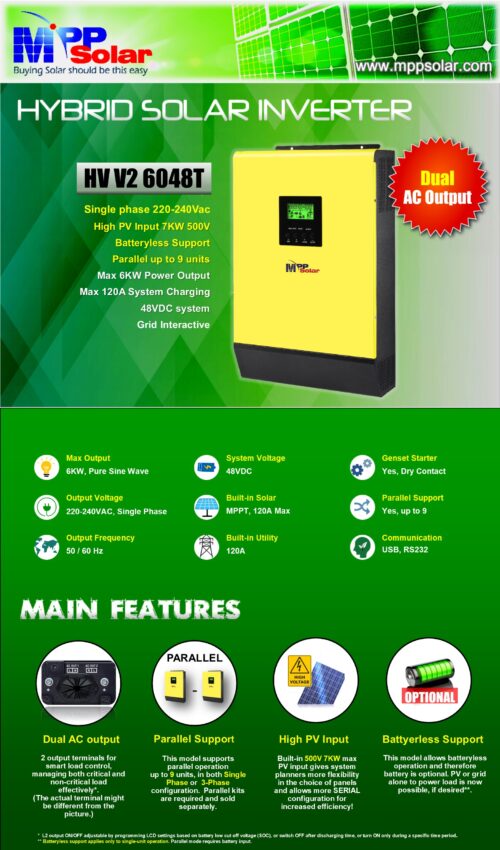 HYBRID HV V2 6048T (6KW 48V) – Maximum Solar Online
